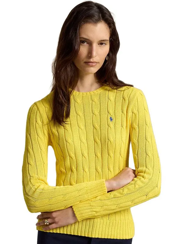 Ralph Lauren Cable-knit Cotton Crewneck Sweater - Trainer Yellow