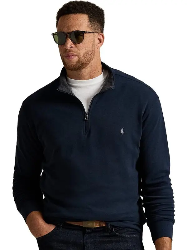 Ralph Lauren Jersey Quarter-zip Pullover - Aviator Navy