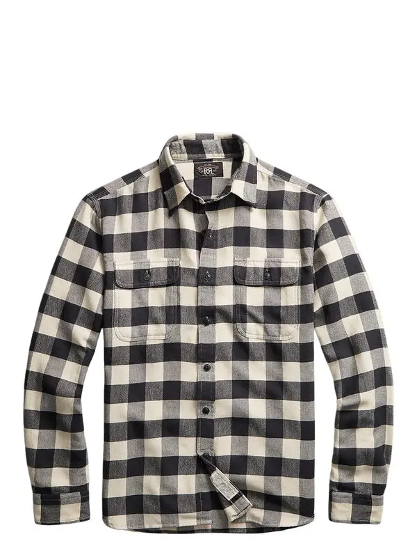 Ralph Lauren Buffalo Check Twill Workshirt - Black/cream
