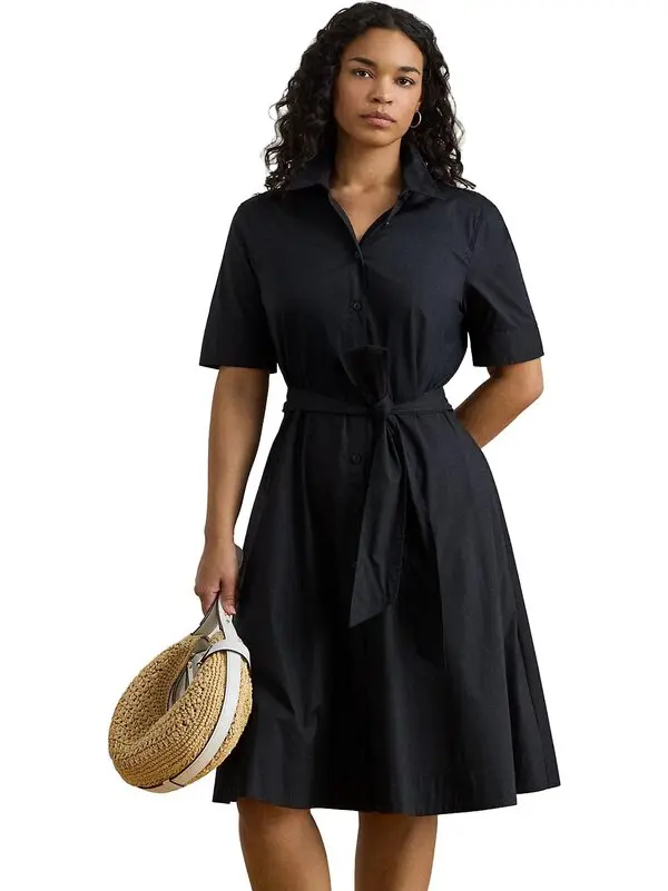 Ralph Lauren Belted Fit-and-flare Shirtdress - Polo Black