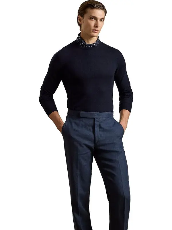 Ralph Lauren Gregory Hand-tailored Linen Trousers - Classic Chairman Navy