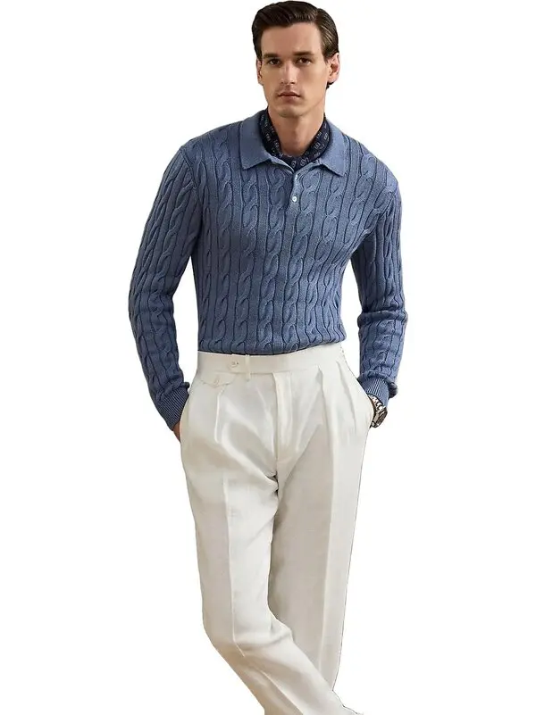 Ralph Lauren Gregory Hand-tailored Linen Trousers - Optic White