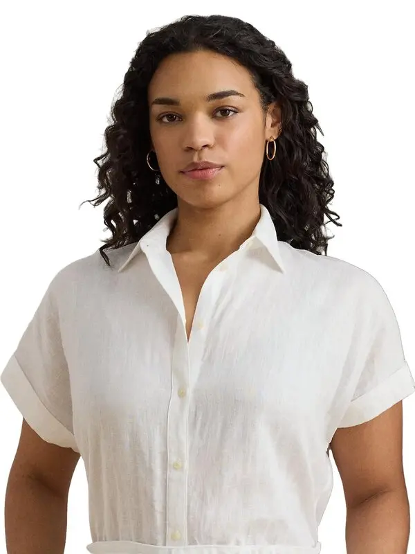 Ralph Lauren Relaxed Fit Linen Short-sleeve Shirt - White