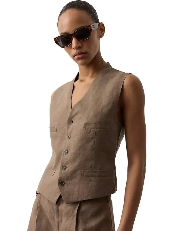Ralph Lauren Jaiden Linen Vest - Portobello