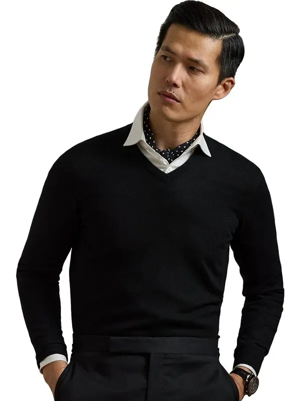 Ralph Lauren Cashmere V-neck Sweater - Classic Black