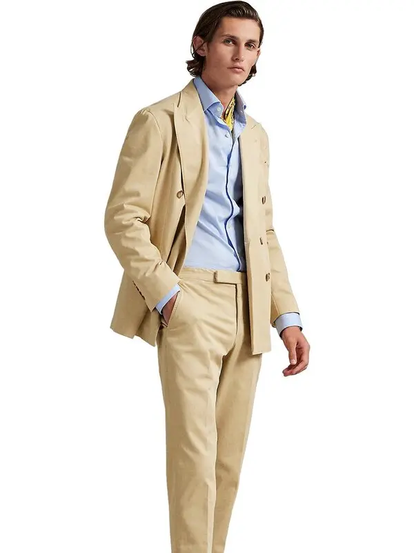 Ralph Lauren Garment-dyed Stretch Chino Suit Trouser - Tan