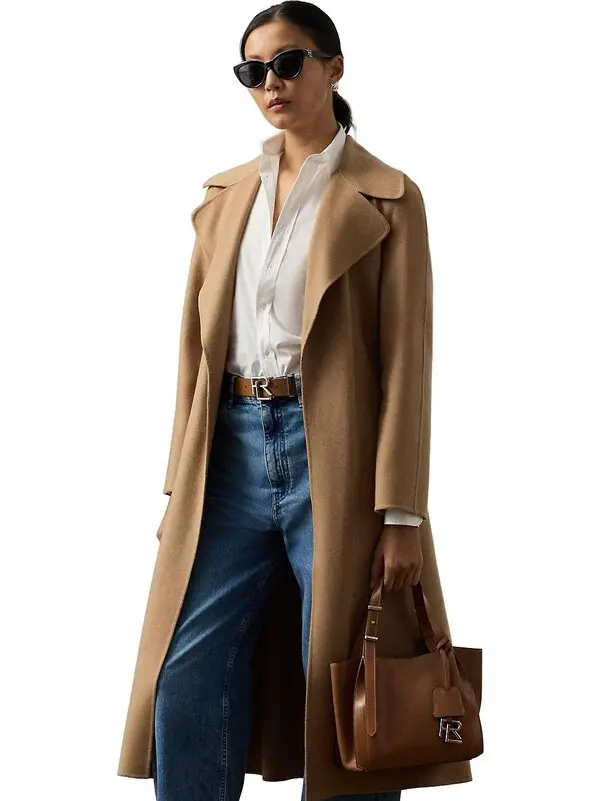 Ralph Lauren Leonarda Cashmere Wrap Coat - Camel
