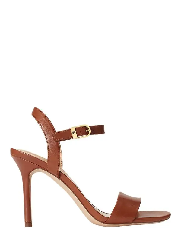 Ralph Lauren Gwen Burnished Leather Sandal - Deep Saddle Tan