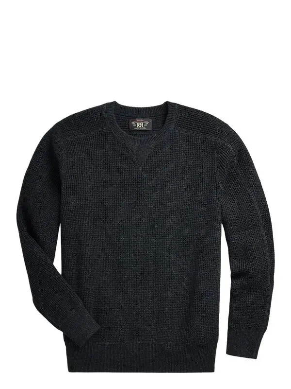 Ralph Lauren Waffle-knit Cotton-wool Sweater - Black Heather