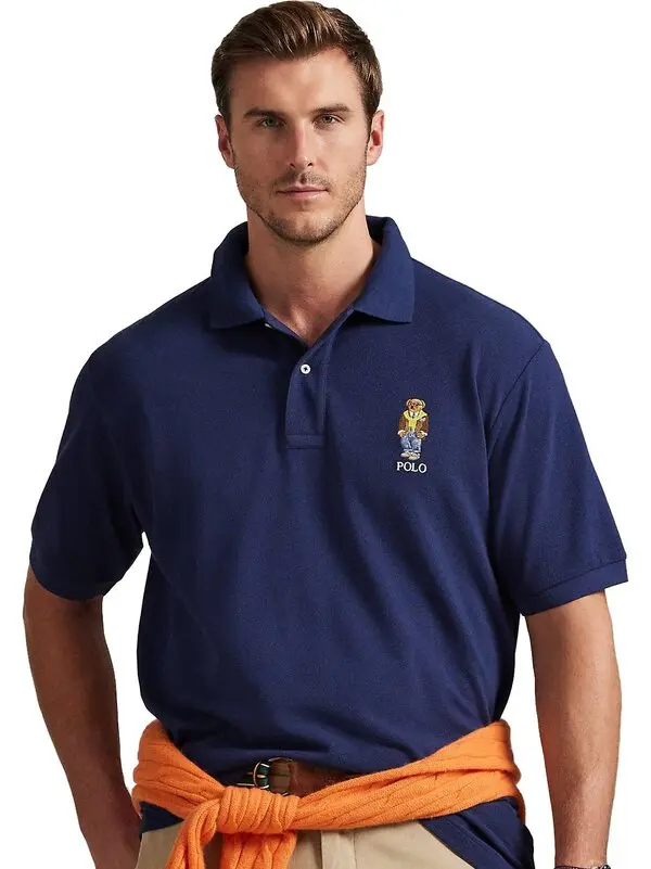Ralph Lauren Polo Bear Cotton Mesh Polo Shirt - Newport Navy/heritage Bear