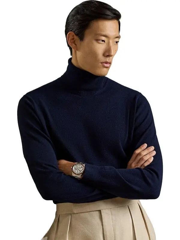 Ralph Lauren Cashmere Turtleneck Sweater - Classic Chairman Navy