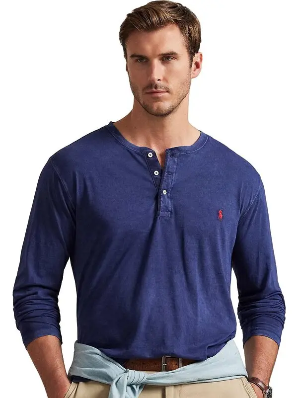 Ralph Lauren Slub Jersey Henley Shirt - Cruise Navy