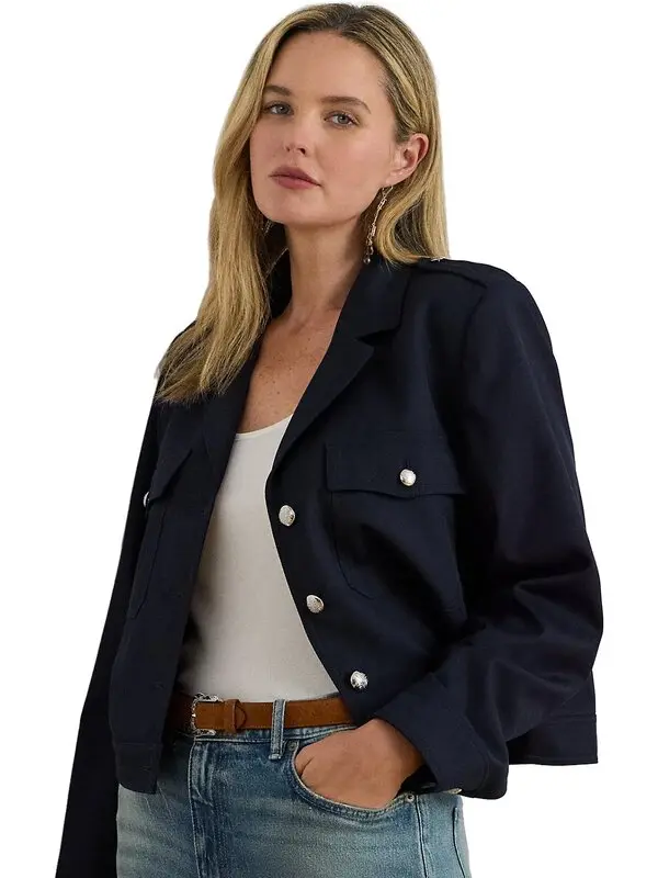 Ralph Lauren Cropped Wool-blend Twill Jacket - Lauren Navy