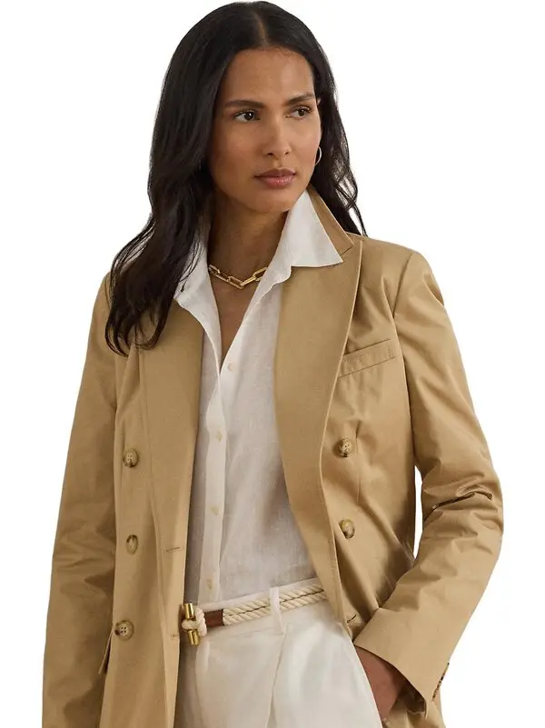 Ralph Lauren Double-breasted Cotton Twill Blazer - Birch Tan