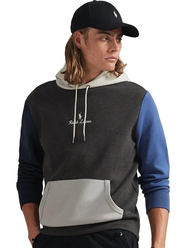 Ralph Lauren Logo Double-knit Hoodie - Dark Charcoal Heather Multi