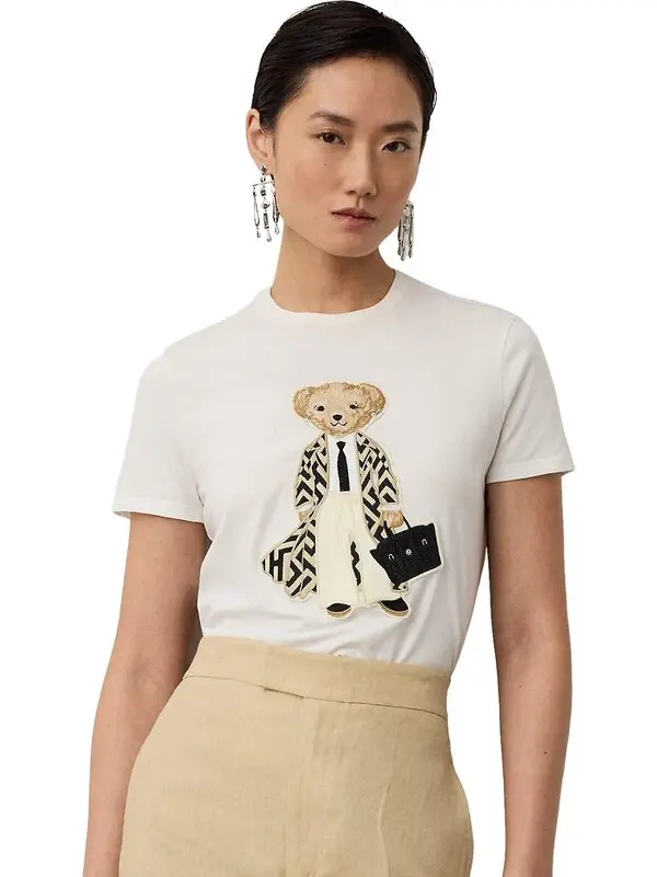 Ralph Lauren Spring Polo Bear Cotton Tee - Cream