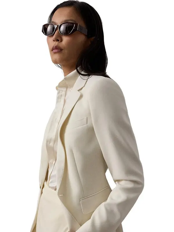 Ralph Lauren Parker Wool Crepe Jacket - Lux Cream
