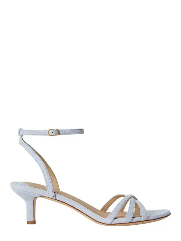 Ralph Lauren Kendyl Kitten-heel Suede Sandal - Alpine Blue