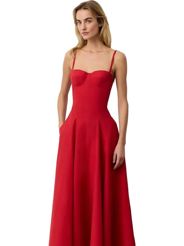 Ralph Lauren Marigot Cotton-blend Poplin Day Dress - Bright Red
