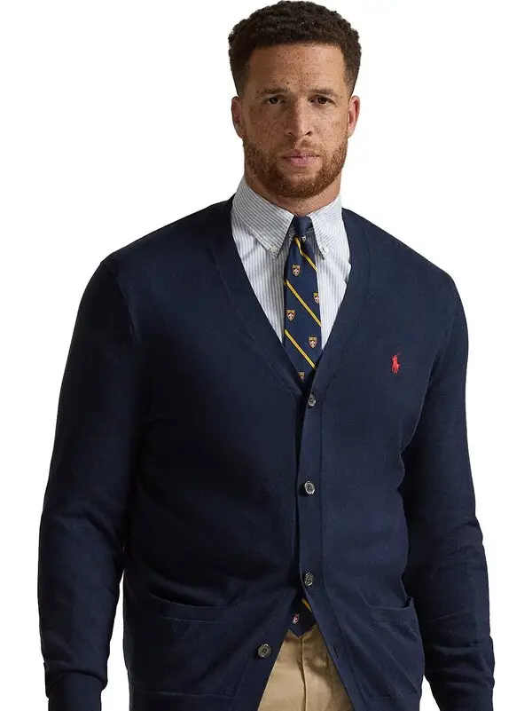 Ralph Lauren Cotton V-neck Cardigan - Hunter Navy