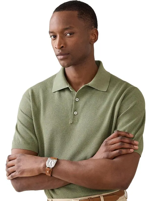 Ralph Lauren Textured Polo Shirt - Cactus Green