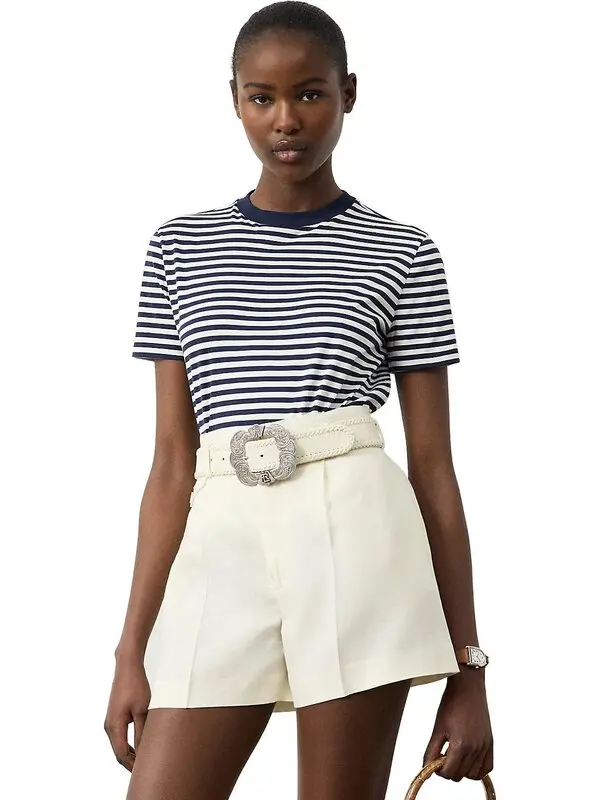 Ralph Lauren Hallie Striped Cotton Jersey Tee - Dark Navy/white