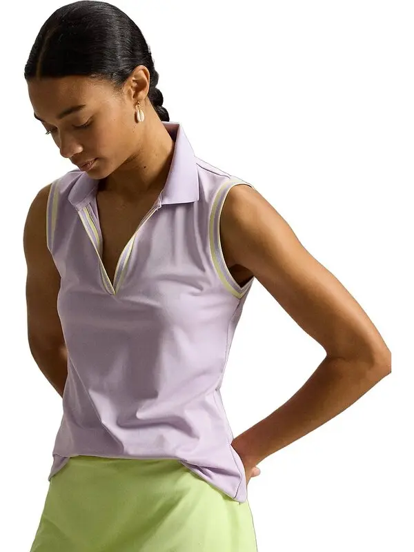 Ralph Lauren Tailored Fit Sleeveless Polo Shirt - Lovely Lilac/light Lime