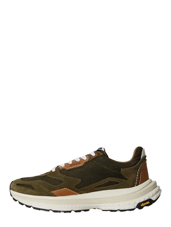 Ralph Lauren Suede-paneled Sneaker - Olive Green