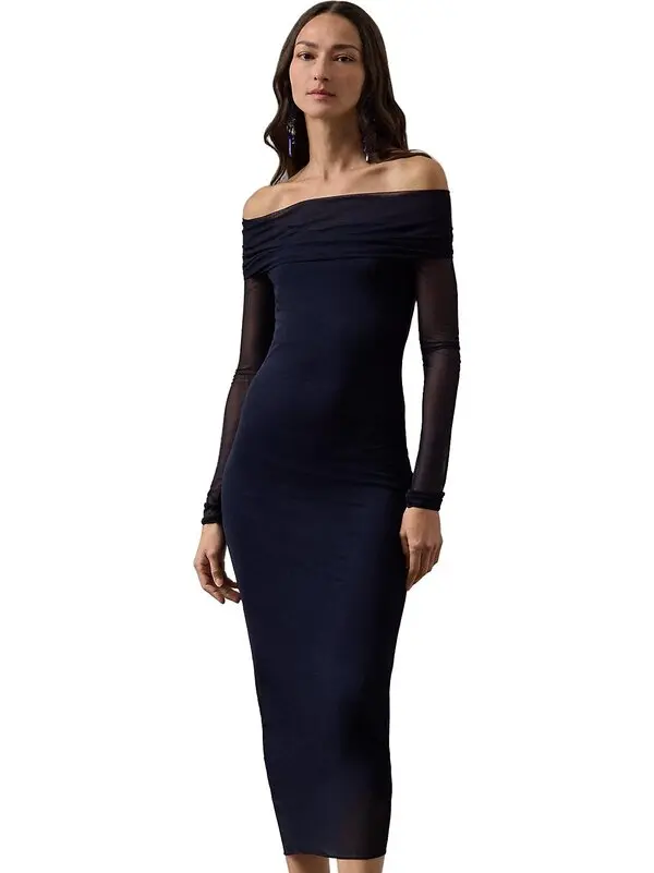 Ralph Lauren Audria Jersey Cocktail Dress - Icon Navy