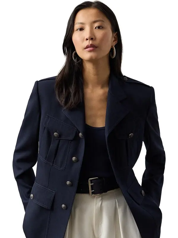 Ralph Lauren Annabeth Grain De Poudre Jacket - Icon Navy