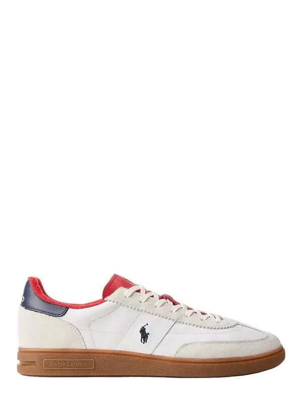 Ralph Lauren Bedford Leather-suede Sneakers - White/spring Navy