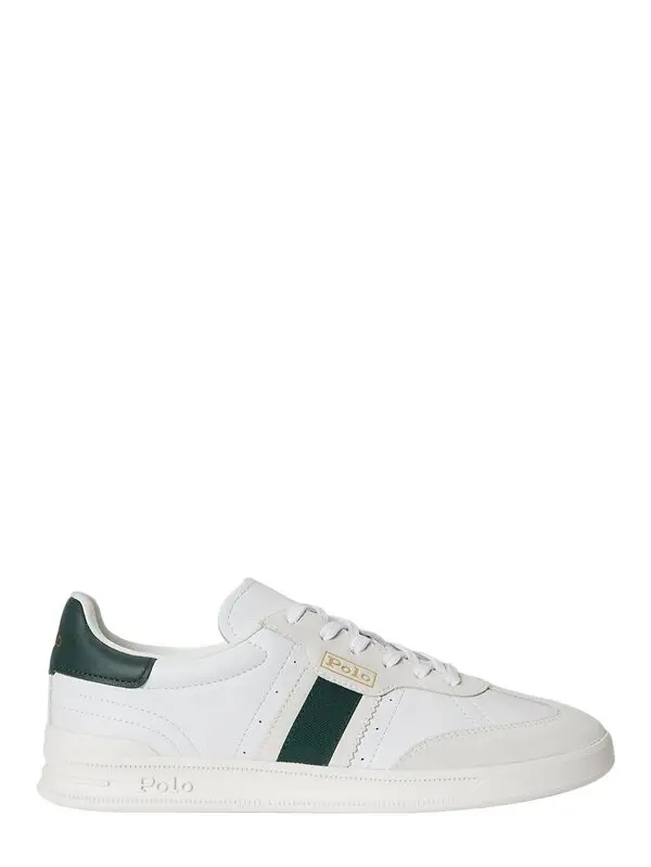 Ralph Lauren Heritage Aera Leather-suede Sneaker - Bianco/forest