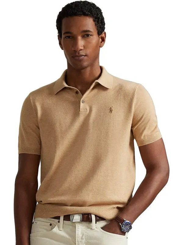 Ralph Lauren Cotton Polo Sweater - Camel Melange