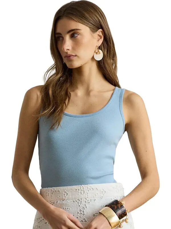 Ralph Lauren Stretch Cotton Tank Top - Blue Note