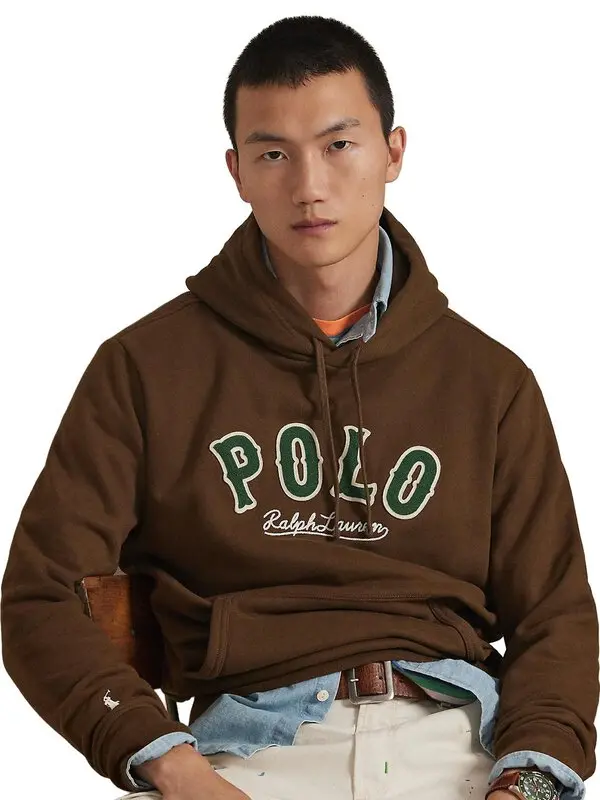 Ralph Lauren Cotton-blend Fleece Hoodie With Western-inspired Logo - York Brown