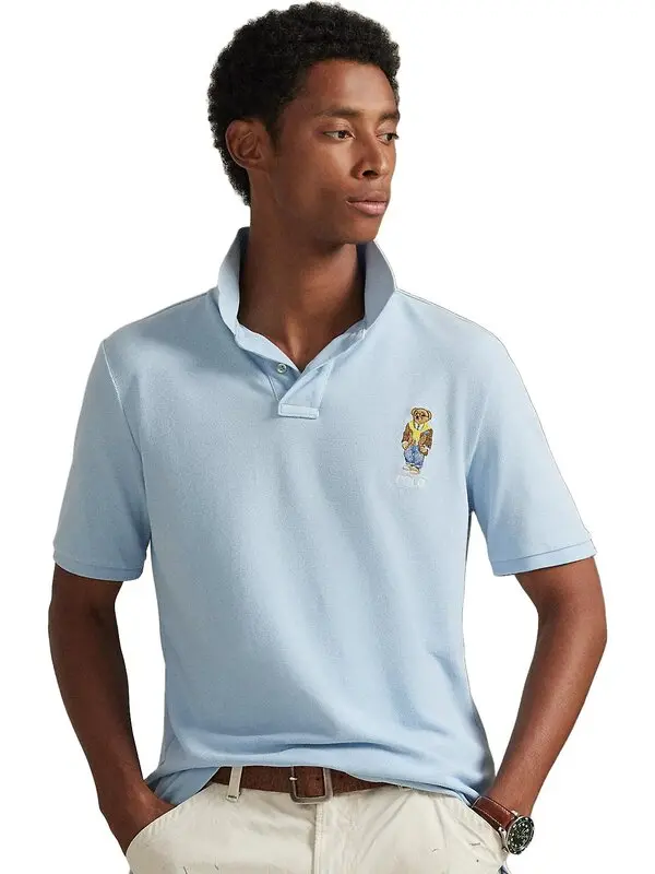 Ralph Lauren Classic Fit Polo Bear Mesh Polo Shirt - Southport Blue/heritage Bear