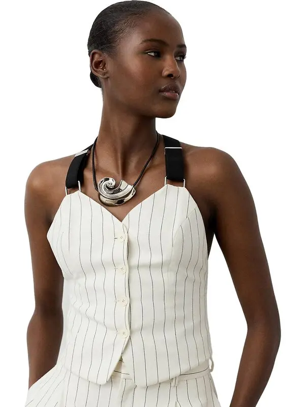 Ralph Lauren Donnella Striped Bustier - Lux Cream/black