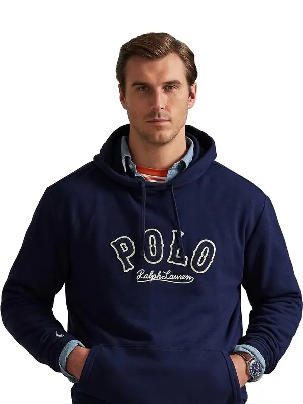 Ralph Lauren Rl Fleece Western-logo Hoodie - Cruise Navy