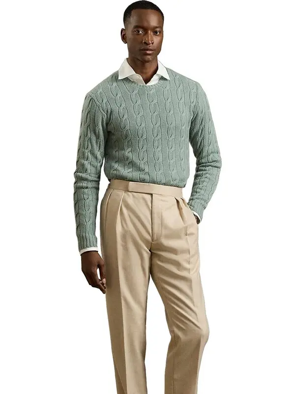 Ralph Lauren Gregory Hand-tailored Wool Suit Trousers - Summer Sand