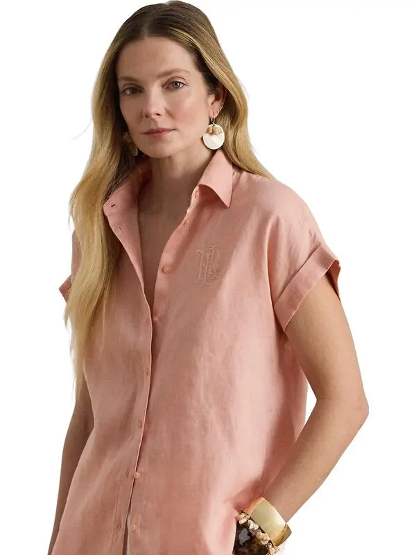 Ralph Lauren Relaxed Fit Linen Shirt - Pink Rhodonite
