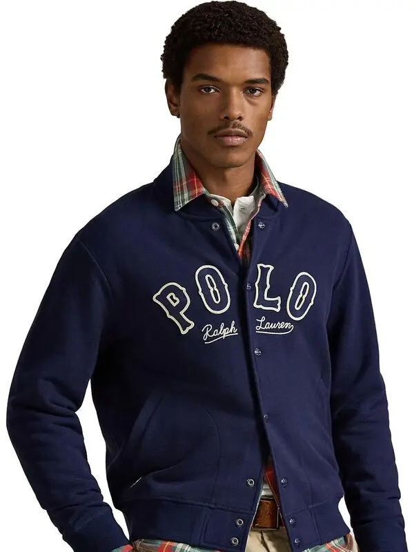 Ralph Lauren Rl Fleece Western-logo Jacket - Cruise Navy