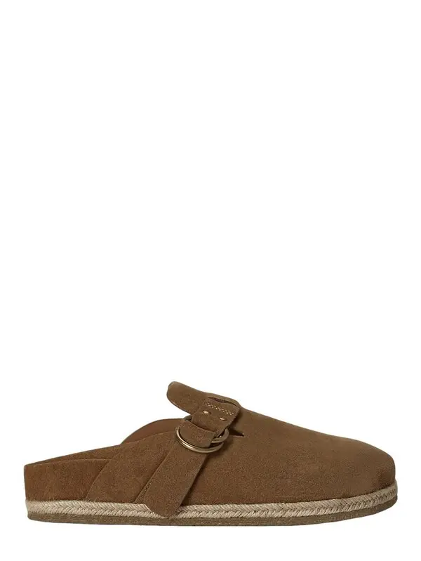 Ralph Lauren Turbach Suede Clog Sandal - Chestnut