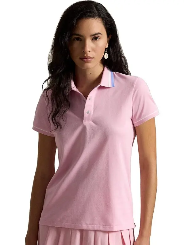 Ralph Lauren Tailored Fit Jersey Polo Shirt - Light Pink/blue Mist