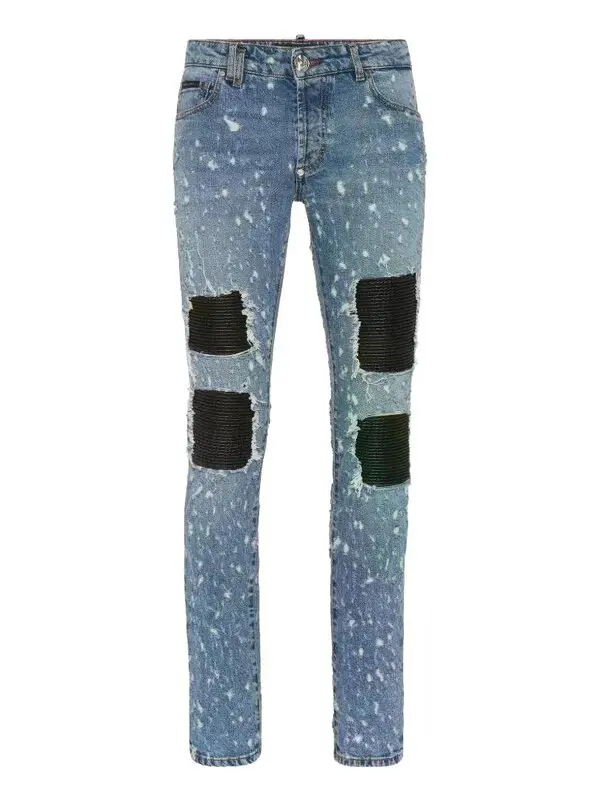 Philipp Plein Slim-fit Distressed Jeans - Blue