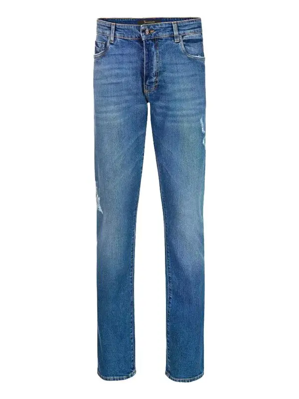 BILLIONAIRE Five-pocket Straight Leg Jeans - Blue