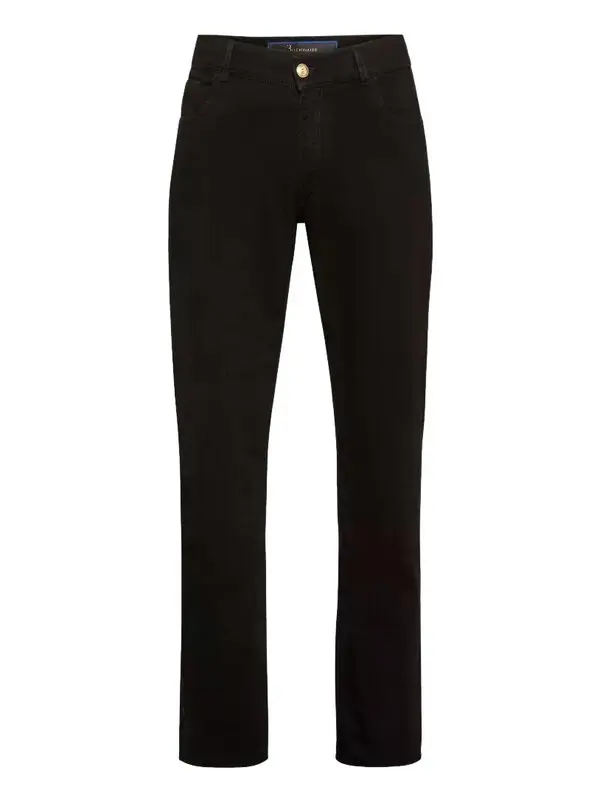 BILLIONAIRE Embroidered Five-pocket Jeans - Black