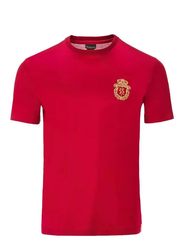 BILLIONAIRE Crest Embroidered T-shirt - Red