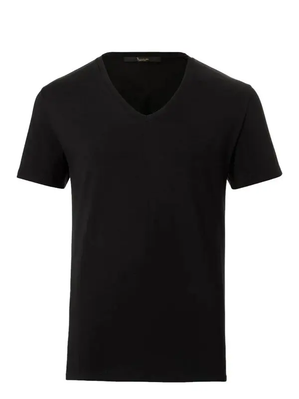 BILLIONAIRE Damian Crest-print V-neck T-shirt - Black