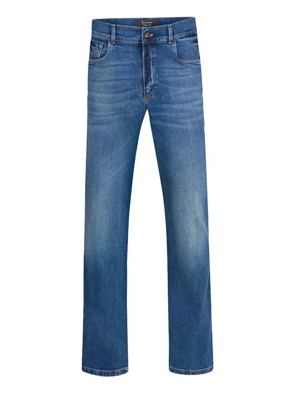 BILLIONAIRE Embroidered Logo Five-pocket Jeans - Blue