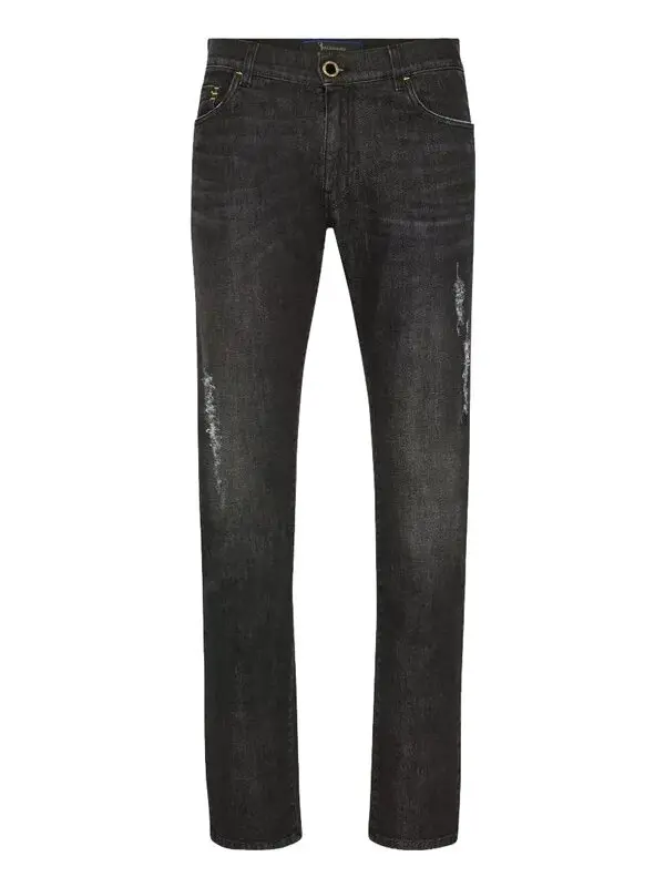 BILLIONAIRE Logo-embroidered Jeans - Black